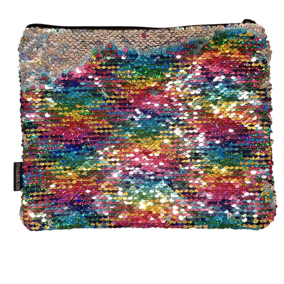 Style Lab | Accessories | Style Lab Rainbow Flip Sequin Zipper Pouch ...
